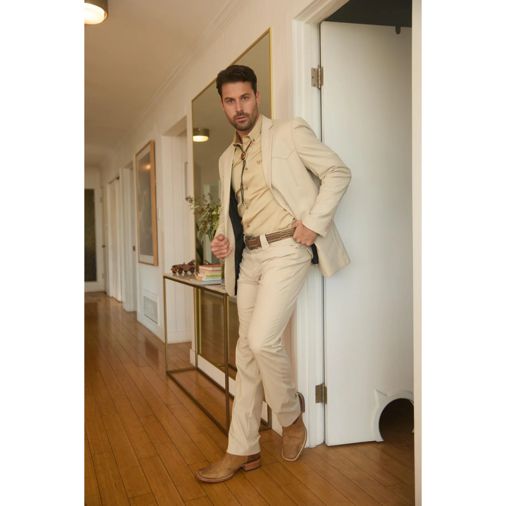 Platini Men's Western Sport Suit with Elbow Patches - Beige – MexWest