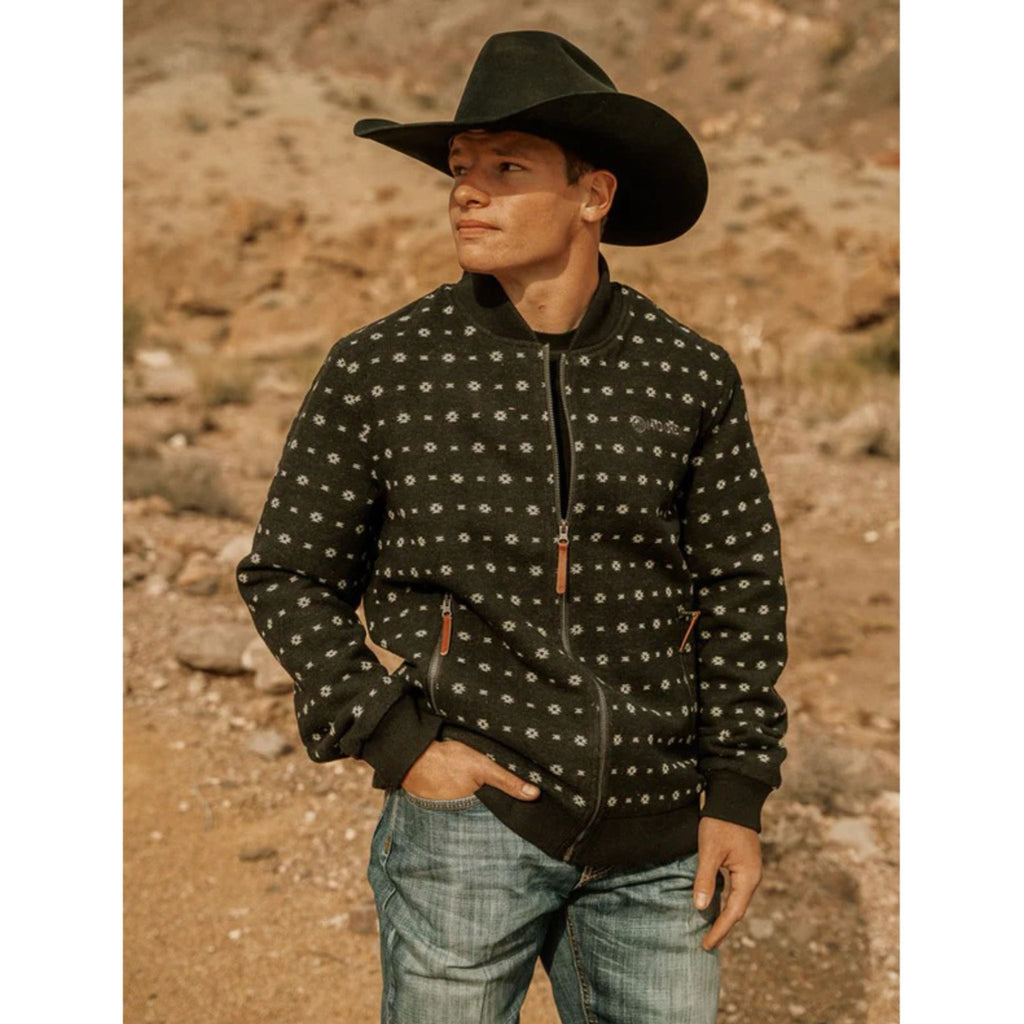 Hooey Bomber Jacket Black/Aztec – MexWest
