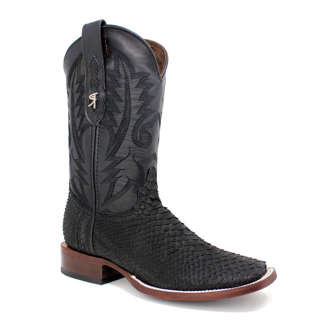 Ranchers Black Python Square Toe Cowboy Boots – MexWest
